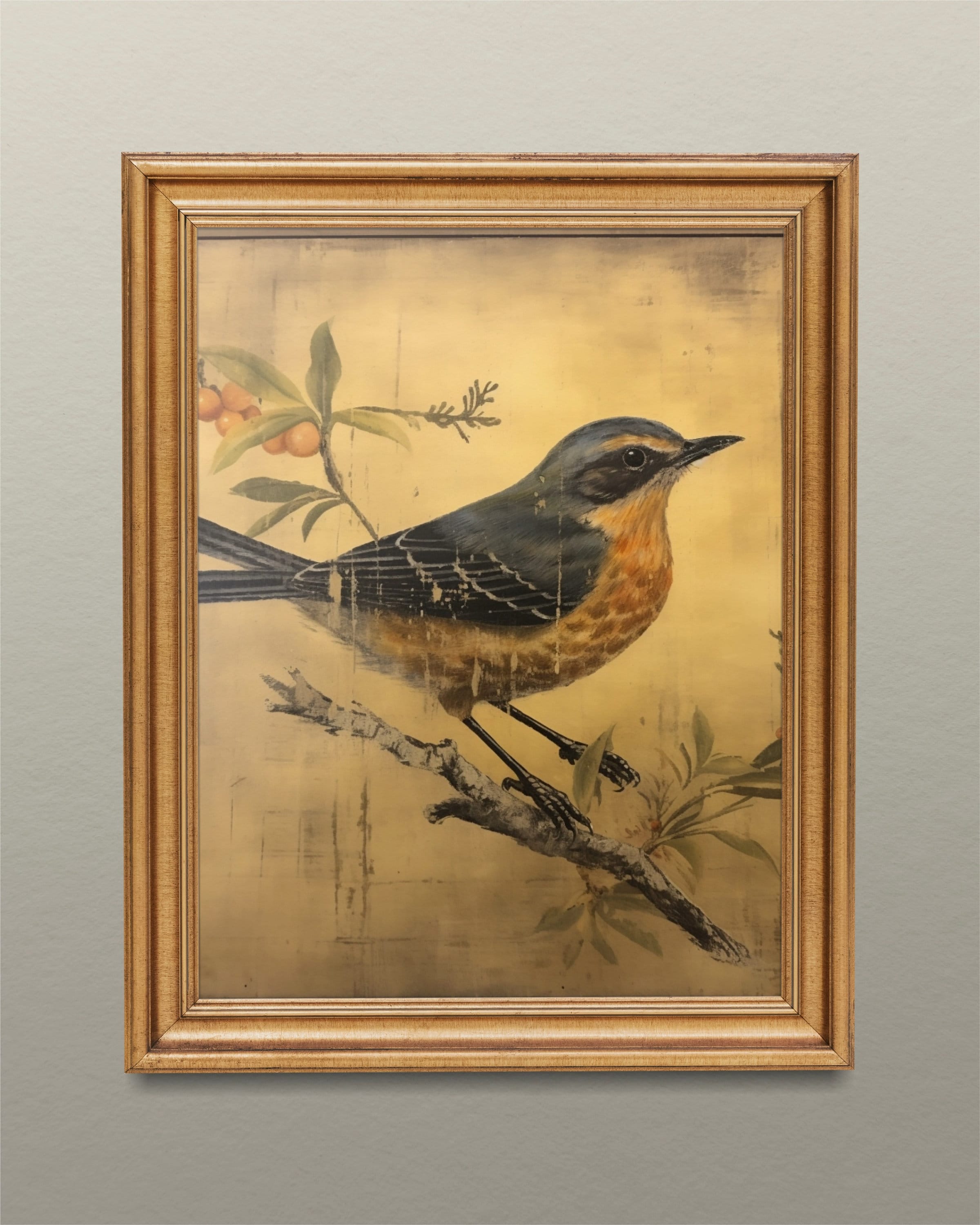 Vintage Bird Painting Instant Digital Download for Rustic Decor Wall ...