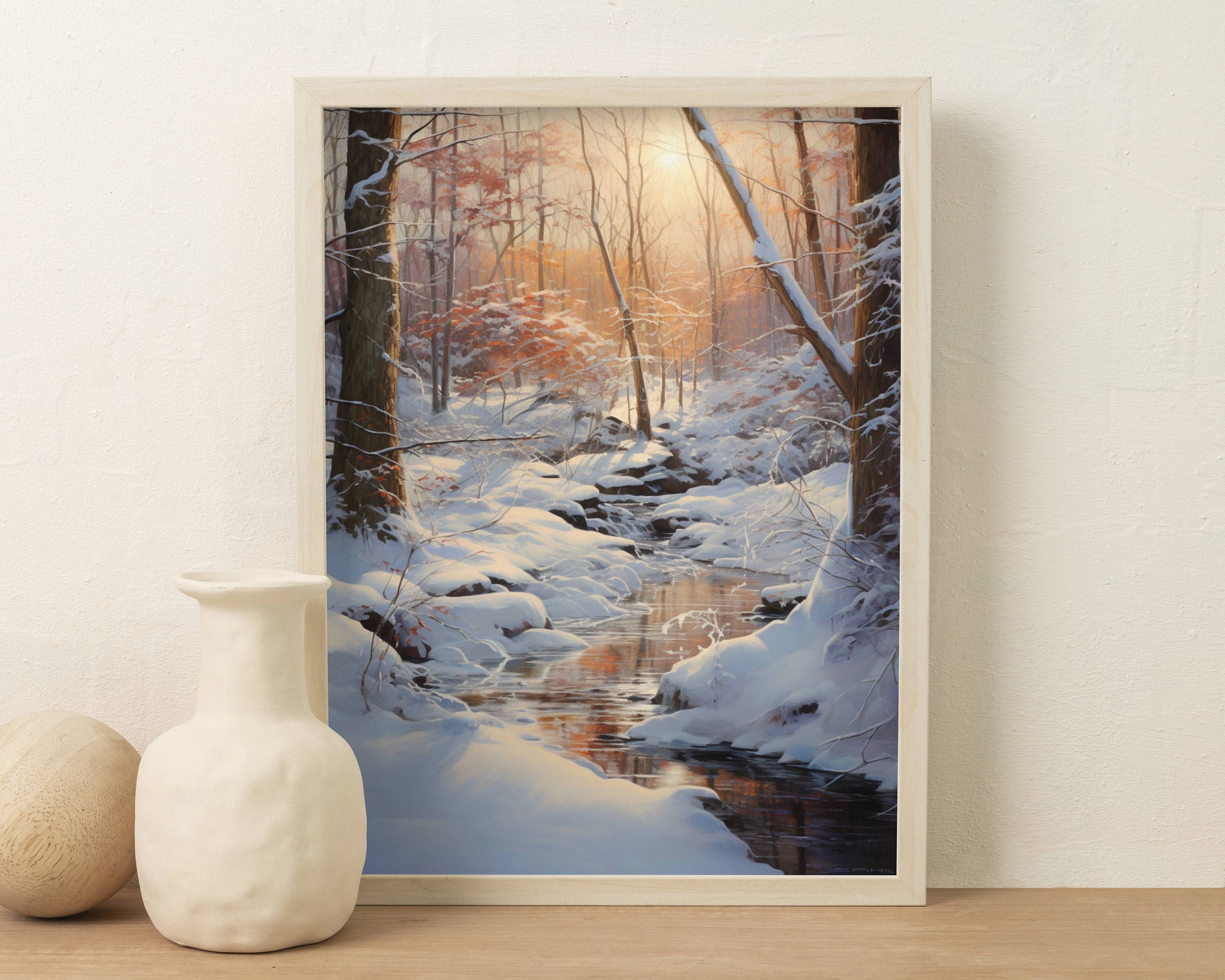 Snowy Forest Wall Art Nature Wall Decor Instant Download Printable ...