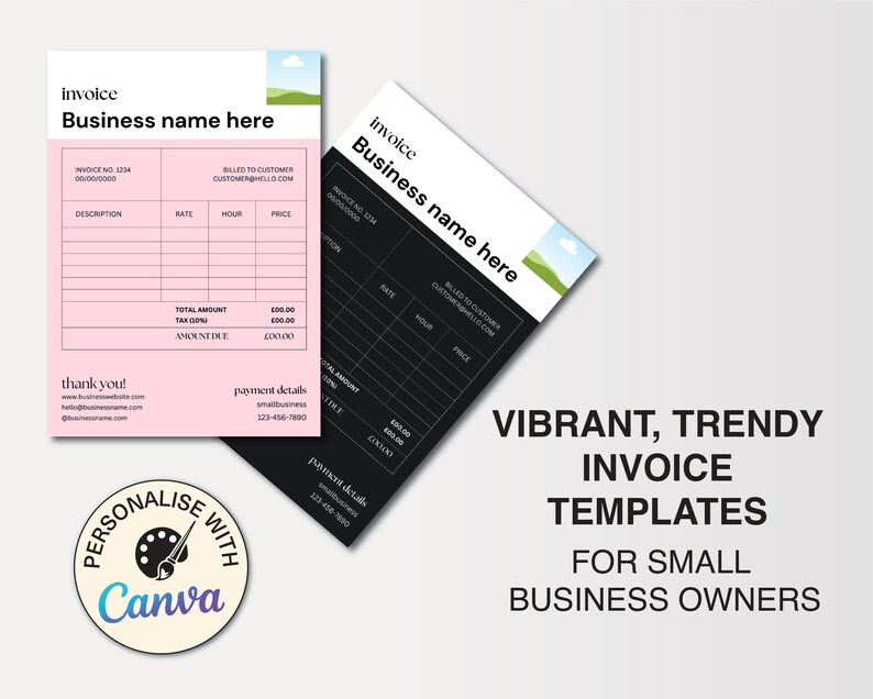 Invoice Editable Template, Printable Order Form, Invoice, Pre-made ...