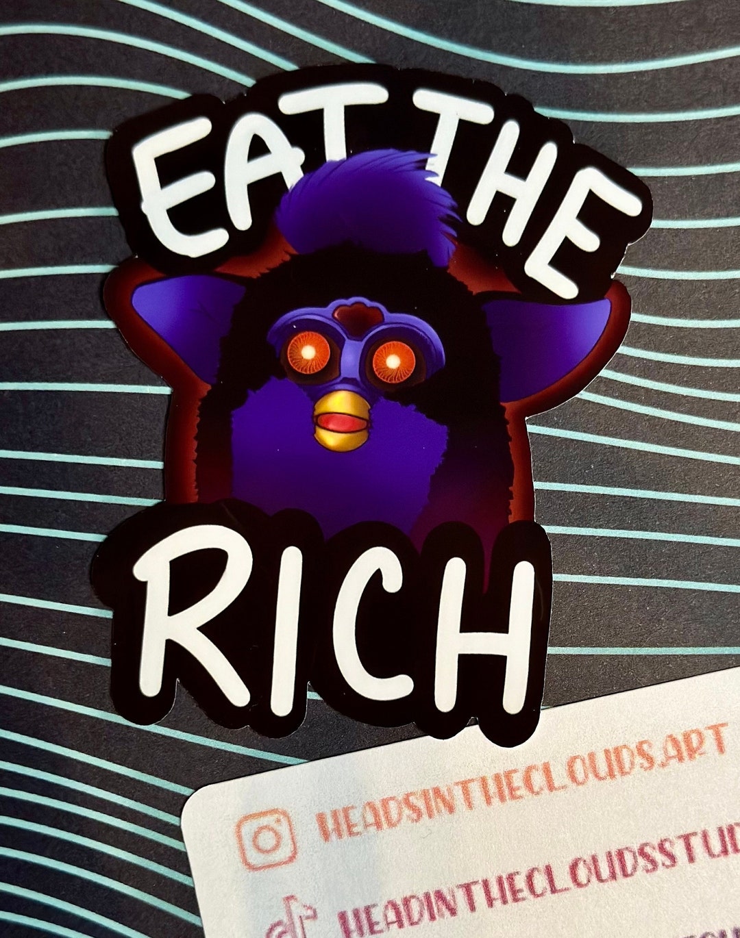 Furby EAT THE RICH Sticker - Etsy