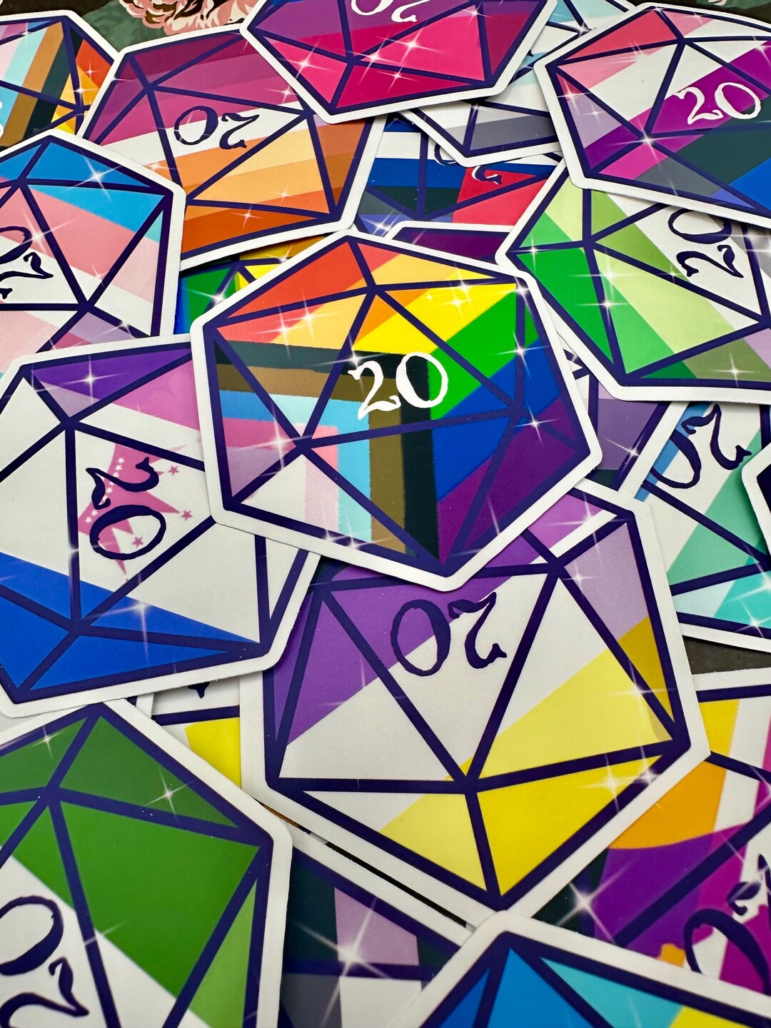 LGBTQ Pride Dice - D20 - Vinyl Stickers - Etsy