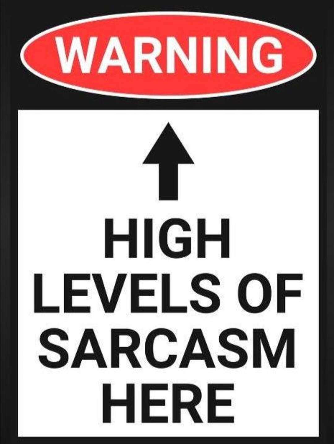 Warning High Levels of Sarcasm Sign Funny Sarcastic Sign - Etsy