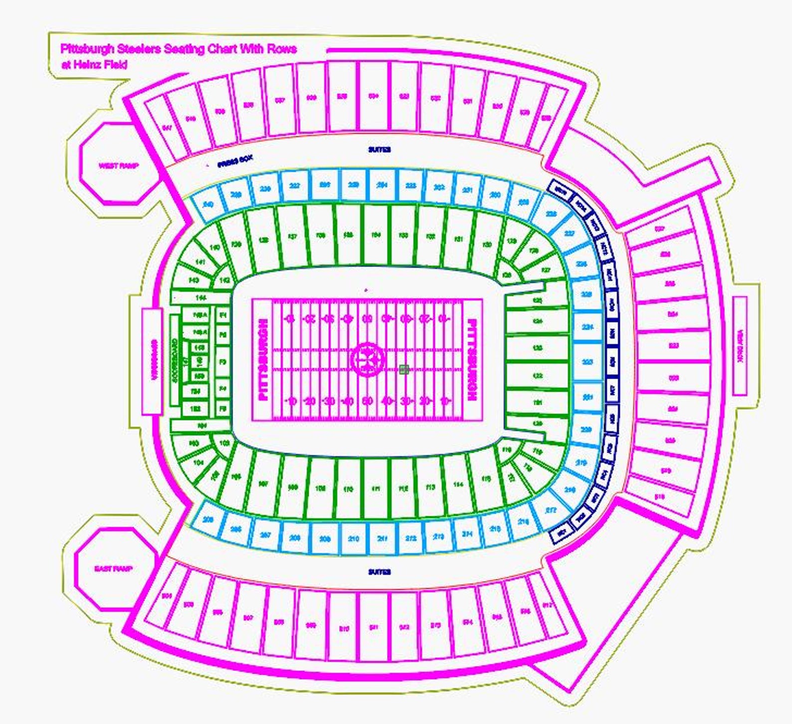 Heinz Field Pittsburgh Steelers Seating Chart - Etsy