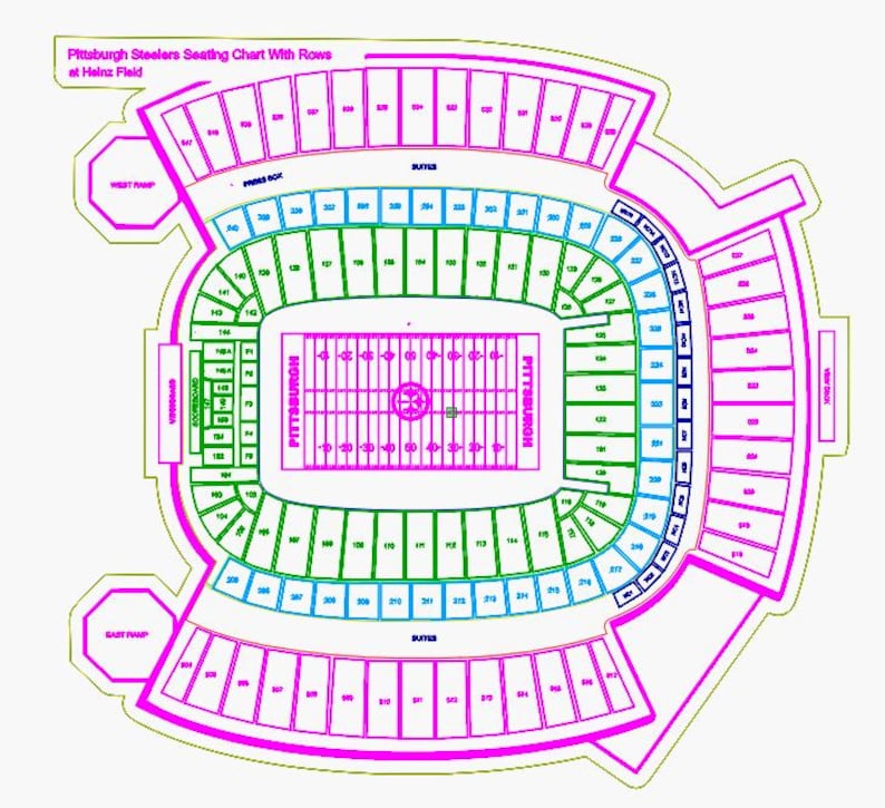 Heinz Field Pittsburgh Steelers Seating Chart - Etsy
