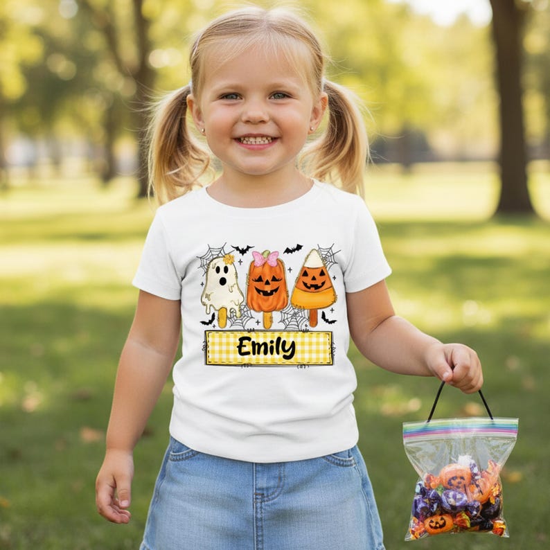 Custom Halloween Popsicle PNG, Personalized Name Ghost Pumpkin Candy ...