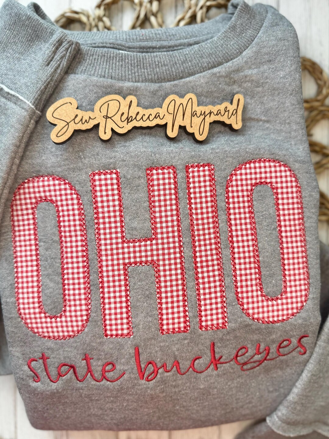 Ohio State Buckeyes Appliqué Crewneck Tunic Style Women's Sweatshirt: Sports Team Gear - Etsy