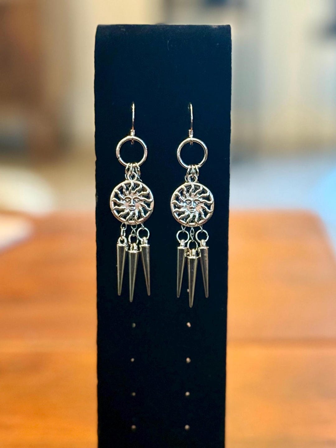 Celestial Collection | Sun Spikes | Silver Sun Dangle Earrings - Etsy