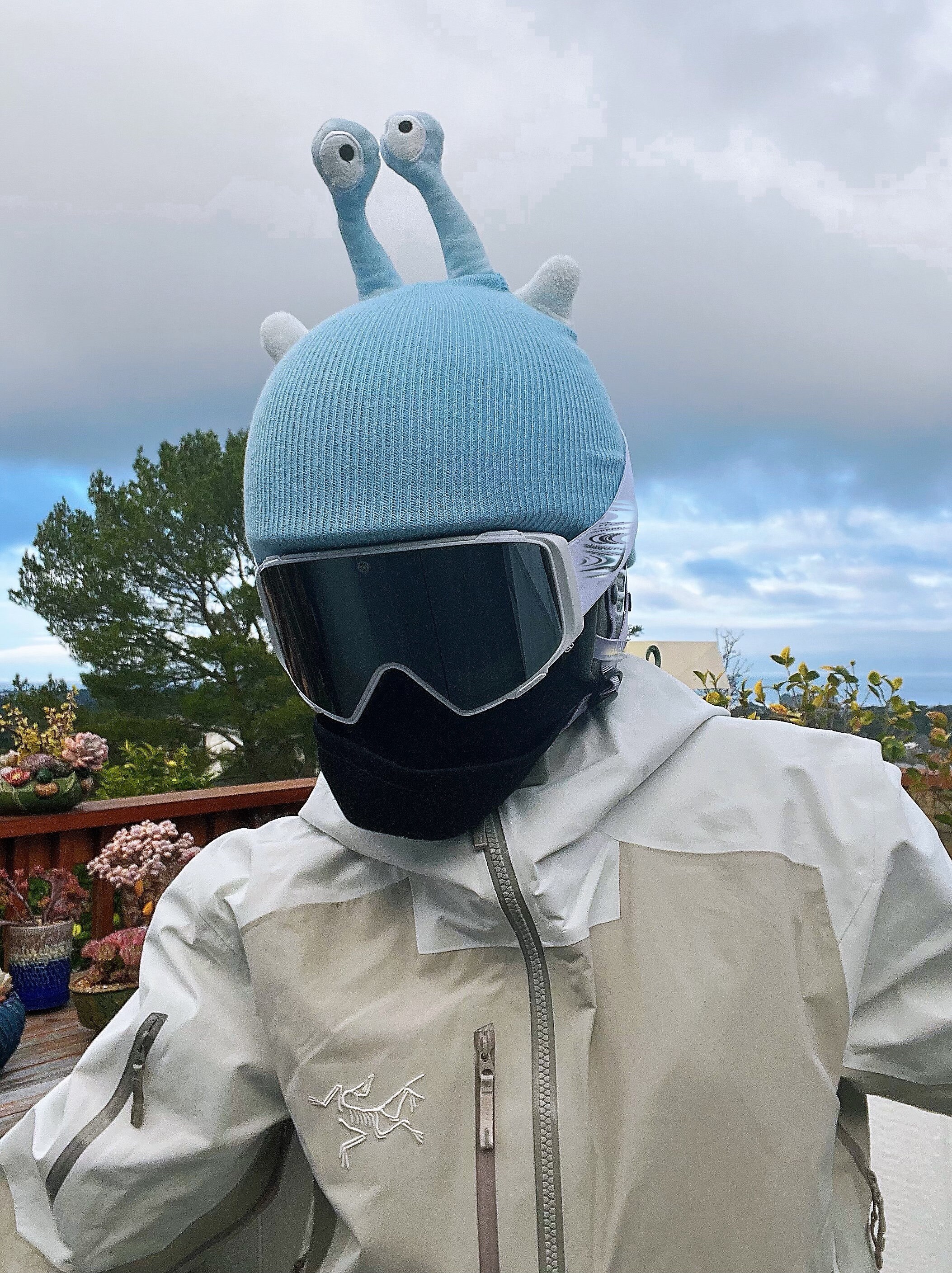 Blue Antennae Snail Ski Helmet Cover Uni Size Kids Adults Helmet Cover ...