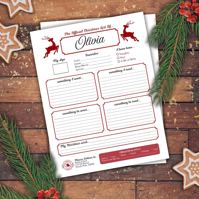 Official Christmas List Printable | Kids Christmas List | Editable ...