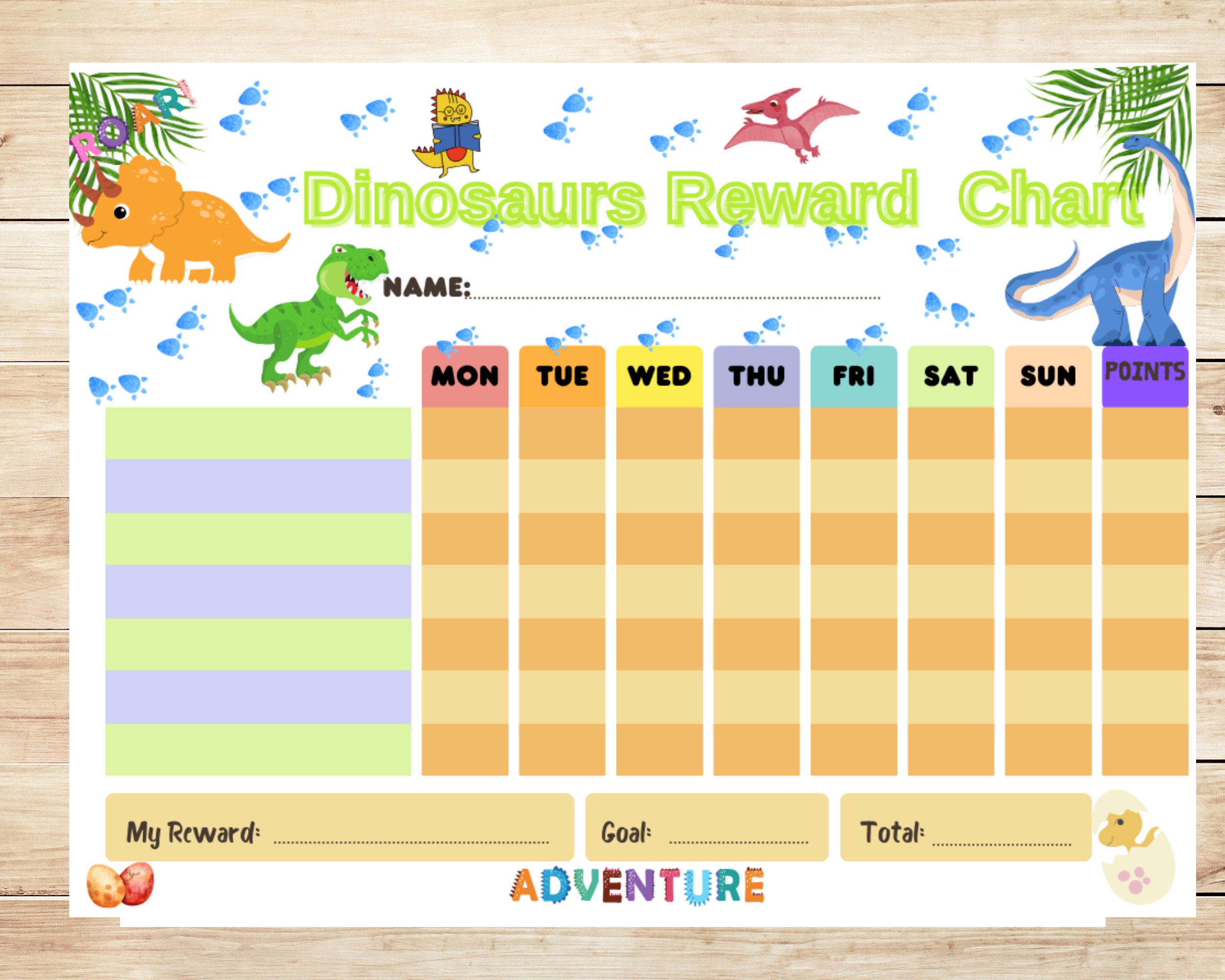 Editable Dinosaur Reward Chart, Dinosaur Sticker Chart, Preschool Kids ...