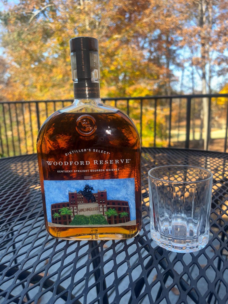 College Football Painted Liquor Bottle - Etsy