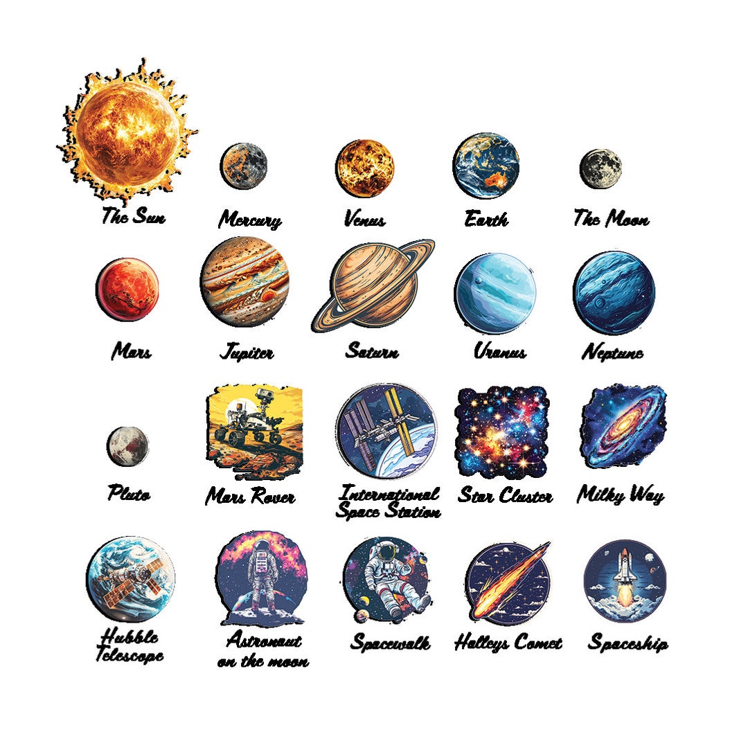 5-20 Space and Solar System Stickers Perfect Kids Journals, Scrapbooks ...