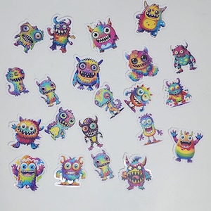 Colorful Monster Stickers - for Laptops, Water Bottles and More. - Etsy