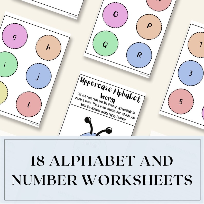 Alphabet and Number Worksheet for Children Learning Tool Abcs Sheet ...