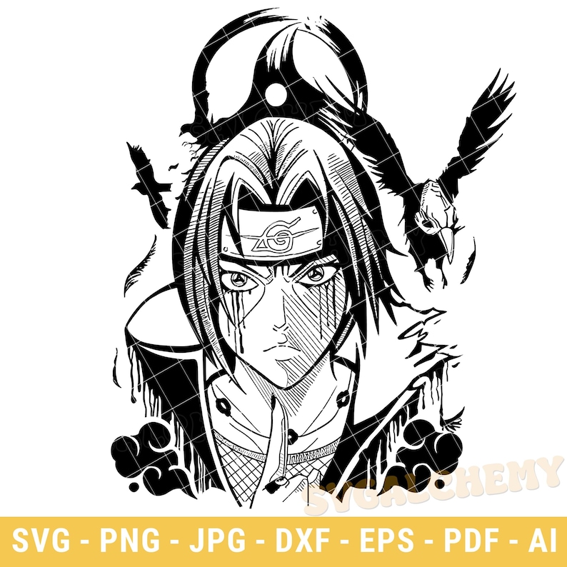 Itachi SVG PNG, Anime Vector Files, Sublimation Printing, Anime Png for ...