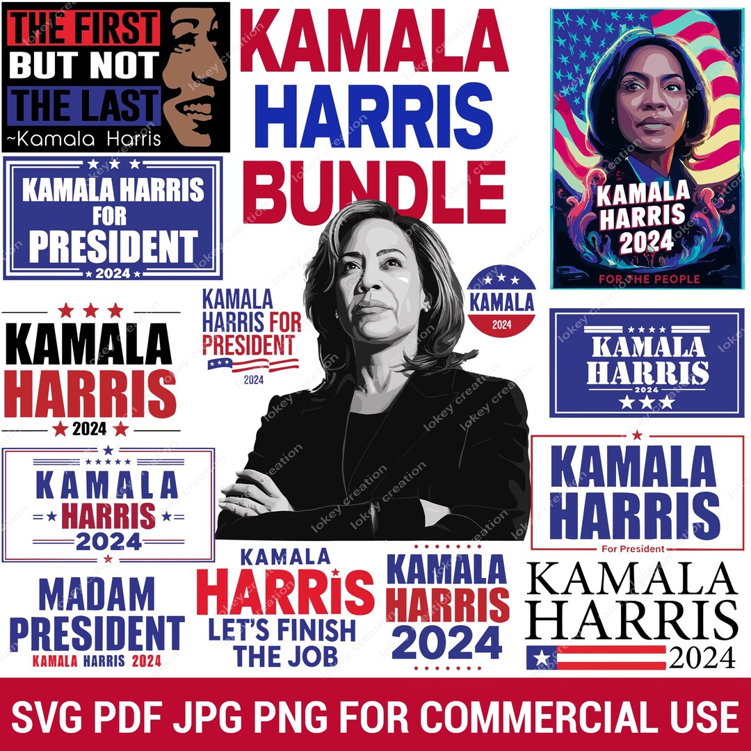 Kamala Harris 2024 Png, Kamala Harris Png Bundle for President, Madam ...