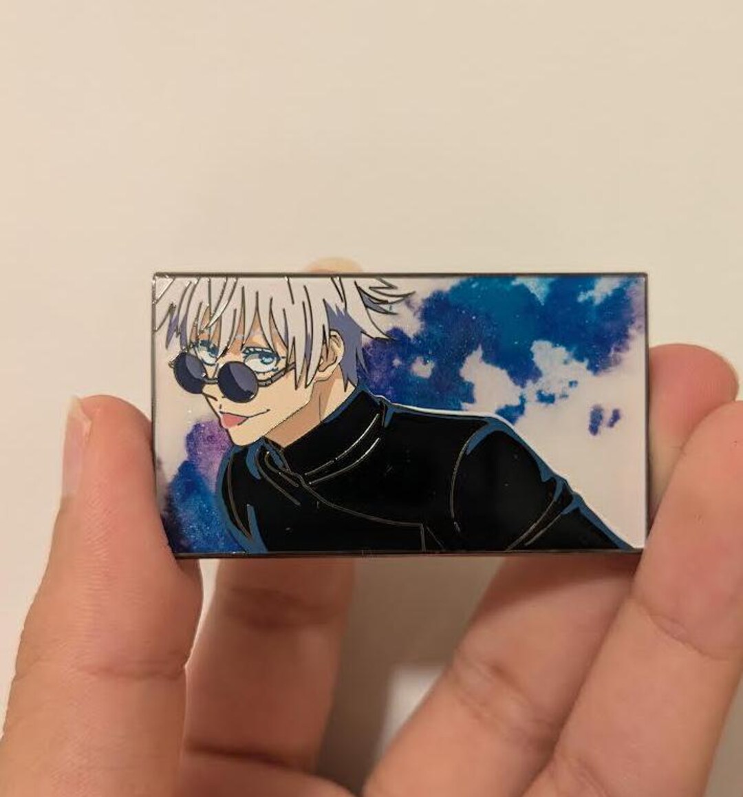 Glorious White Haired Blue Eyed King BLEP :P Pin Made With Glitter and ...