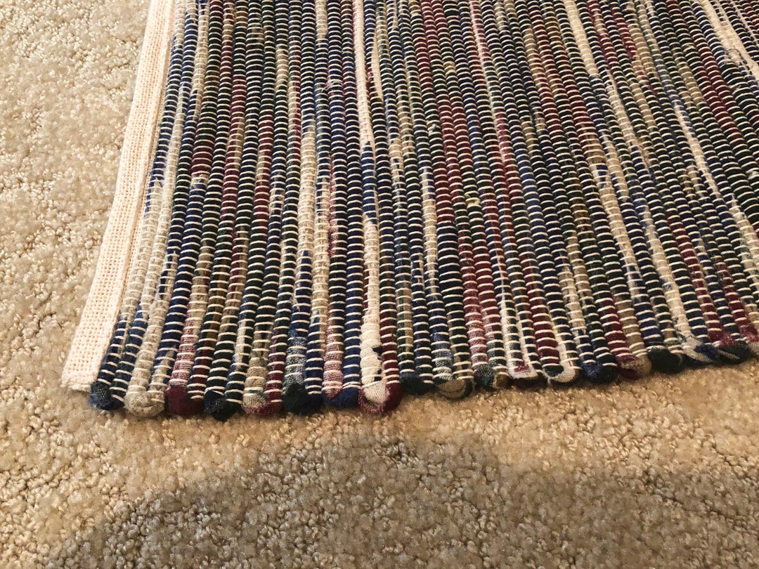 53” Multi-color Rag Rug Made W/ Loom - Etsy