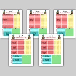 Editable Kids Chore Chart Bundle, Printable Kids Daily Checklist ...