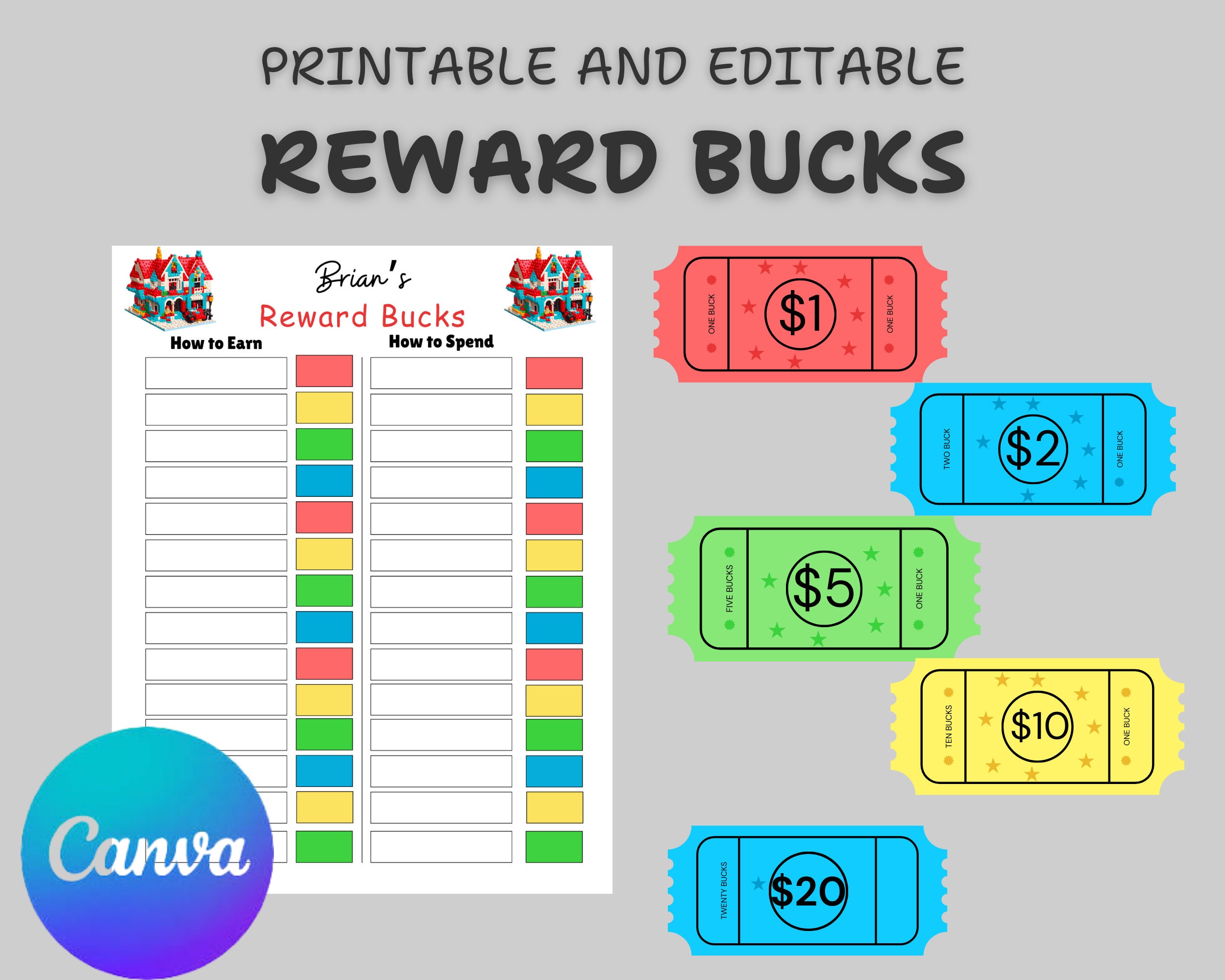 Editable Kids Chore Chart Bundle, Printable Kids Daily Checklist ...