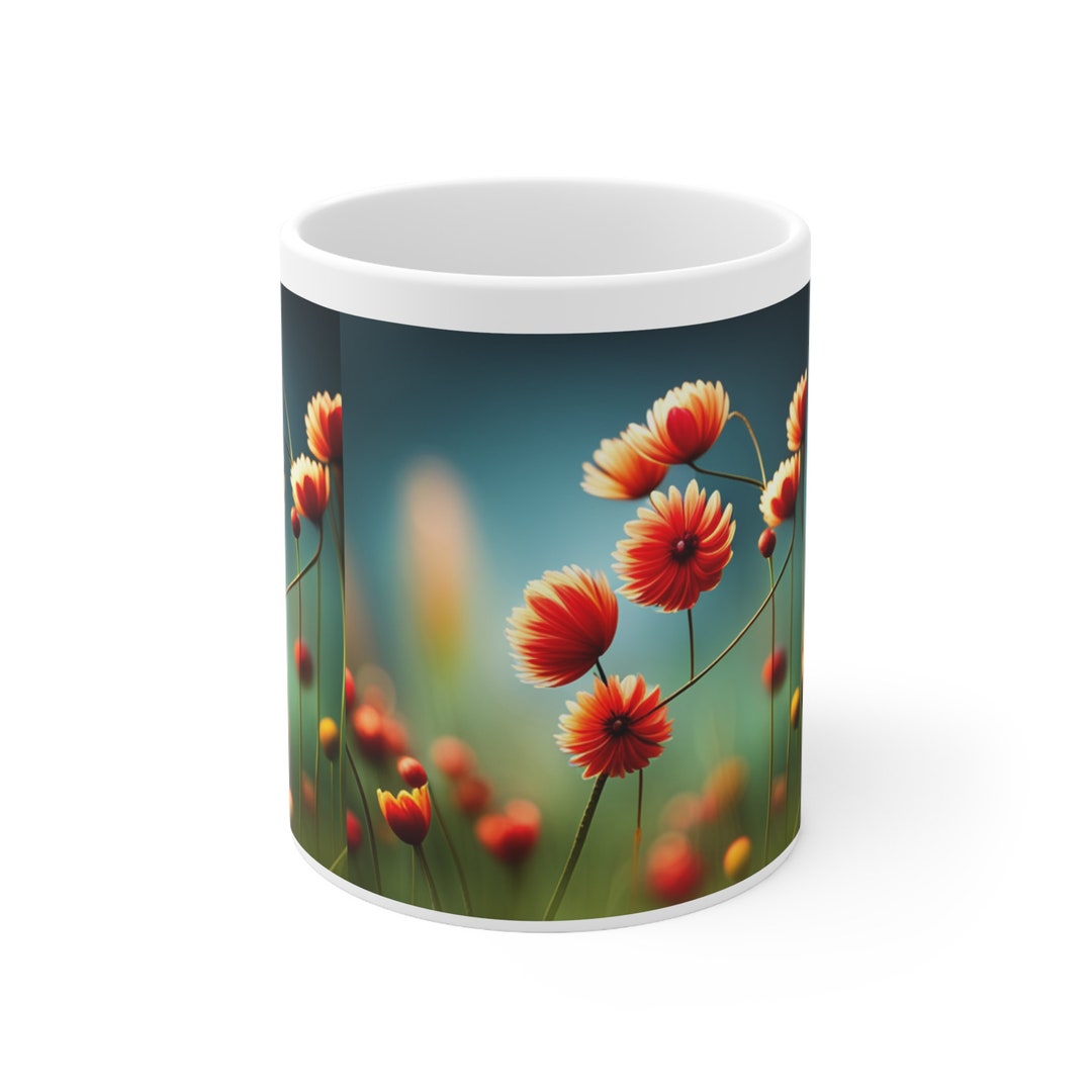 Beautiful Flowery Coffee Mug - Etsy