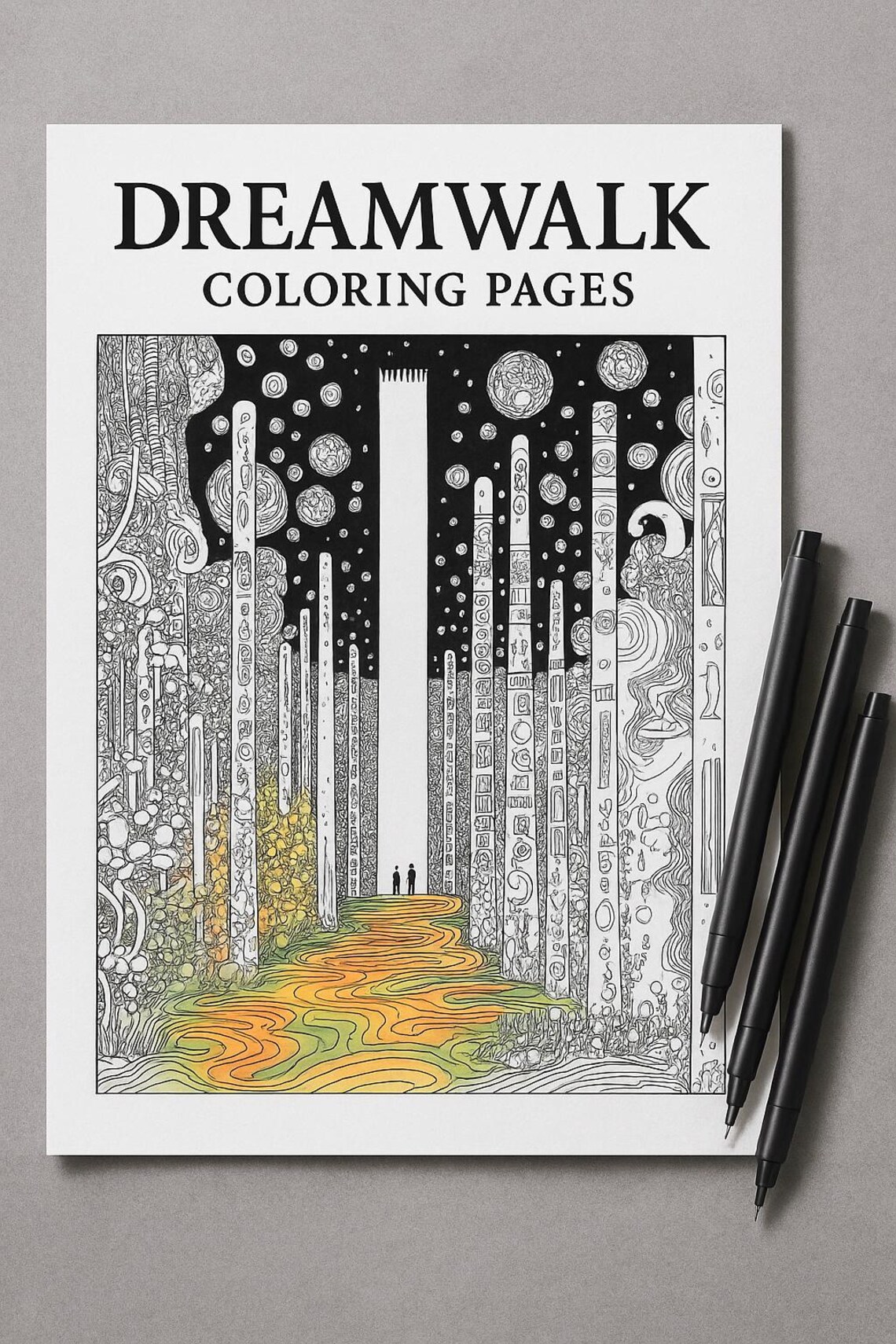 Dreamwalk Fantasy Coloring Pages (set of 4) | Intricate Line Art ...