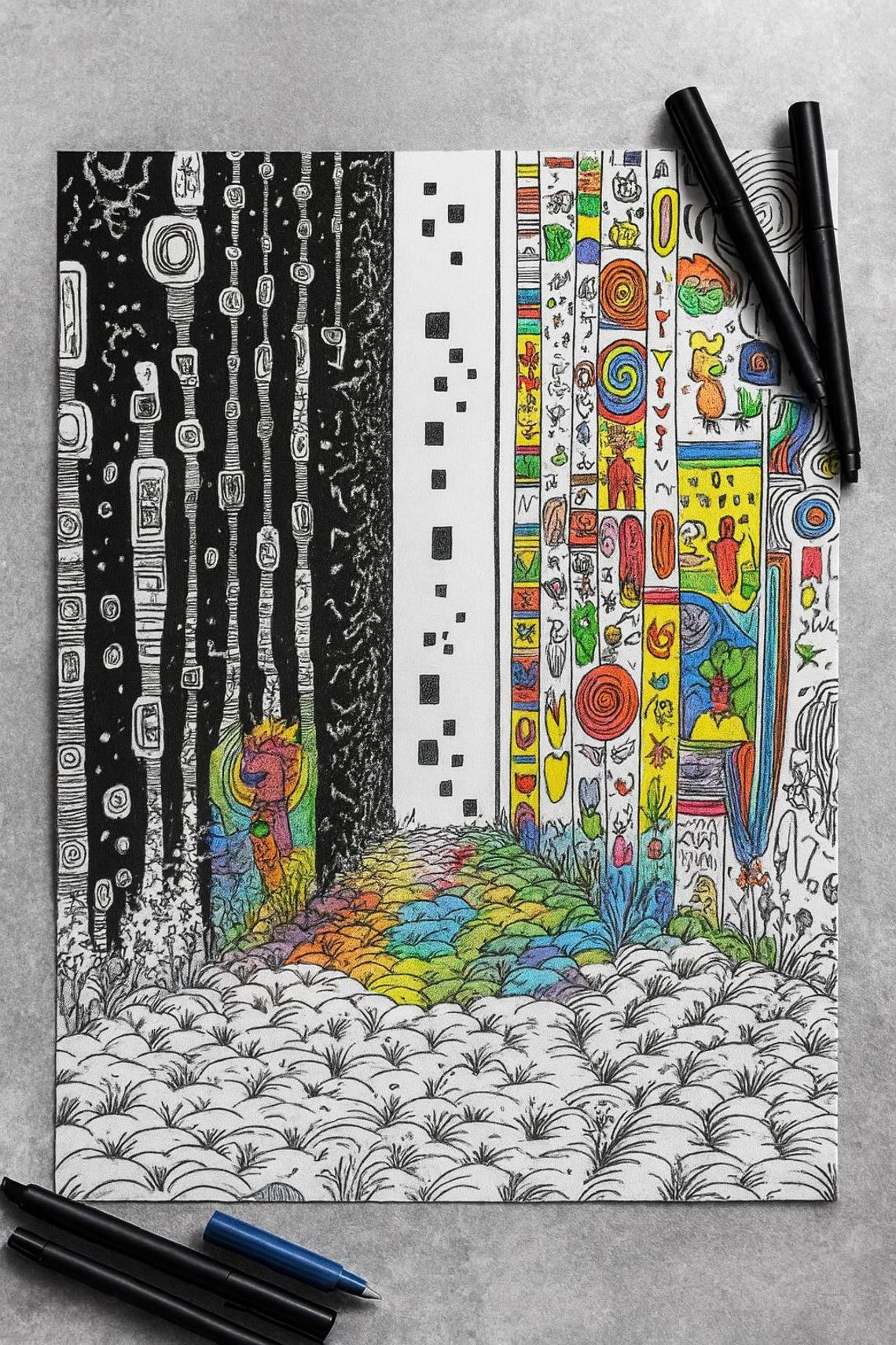 Dreamwalk Fantasy Coloring Pages (set of 4) | Intricate Line Art ...