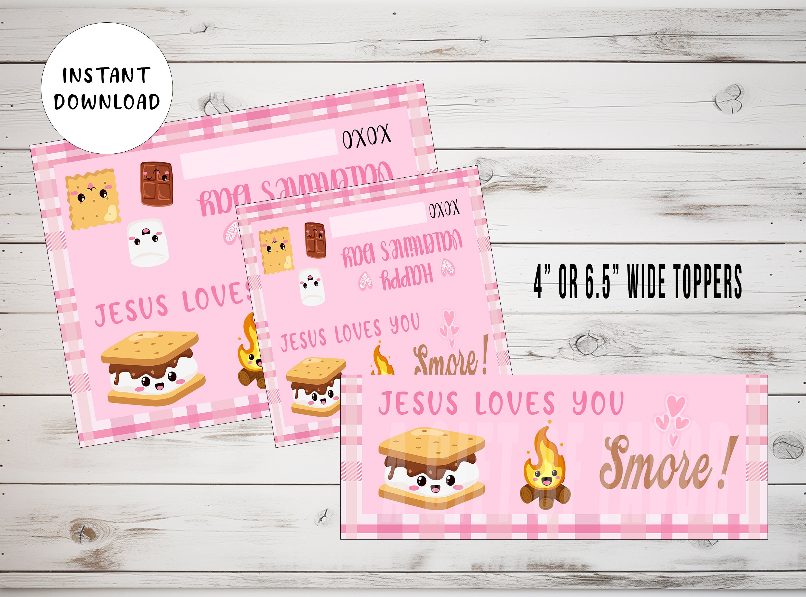 Smores Valentines Treat Toppers Jesus Loves You Smore Instant Download ...