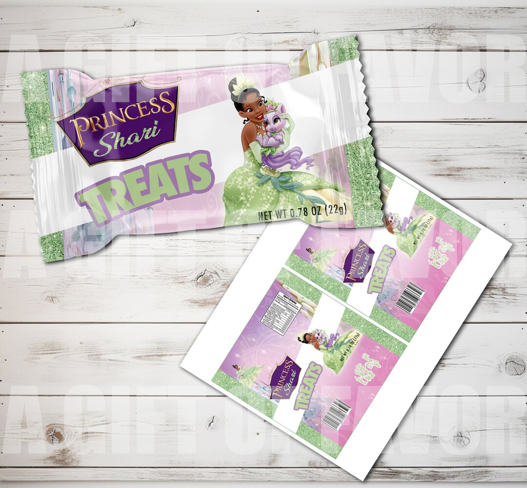 Princess Tiana Krispies Labels Tiana Inspired Krispie Treats Custom ...