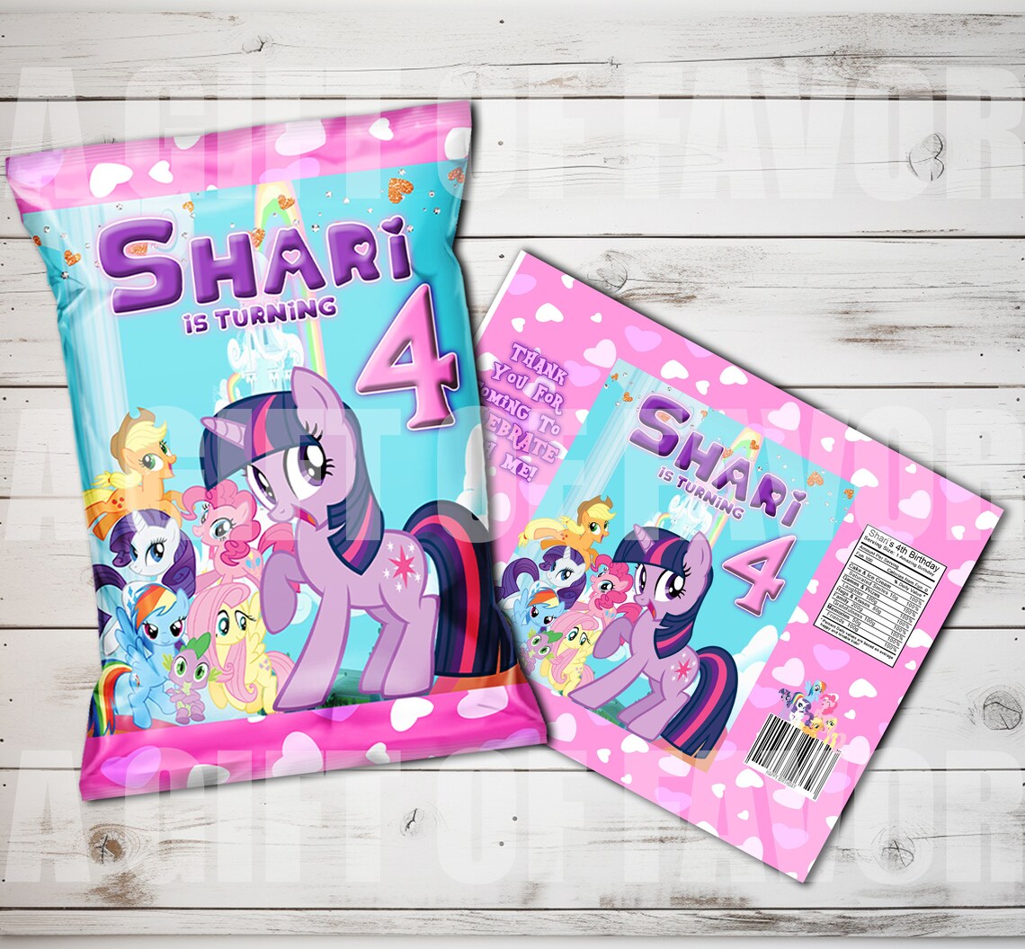 My Little Pony Inspired Chip Bag | MLP Birthday Party Labels | MLP ...