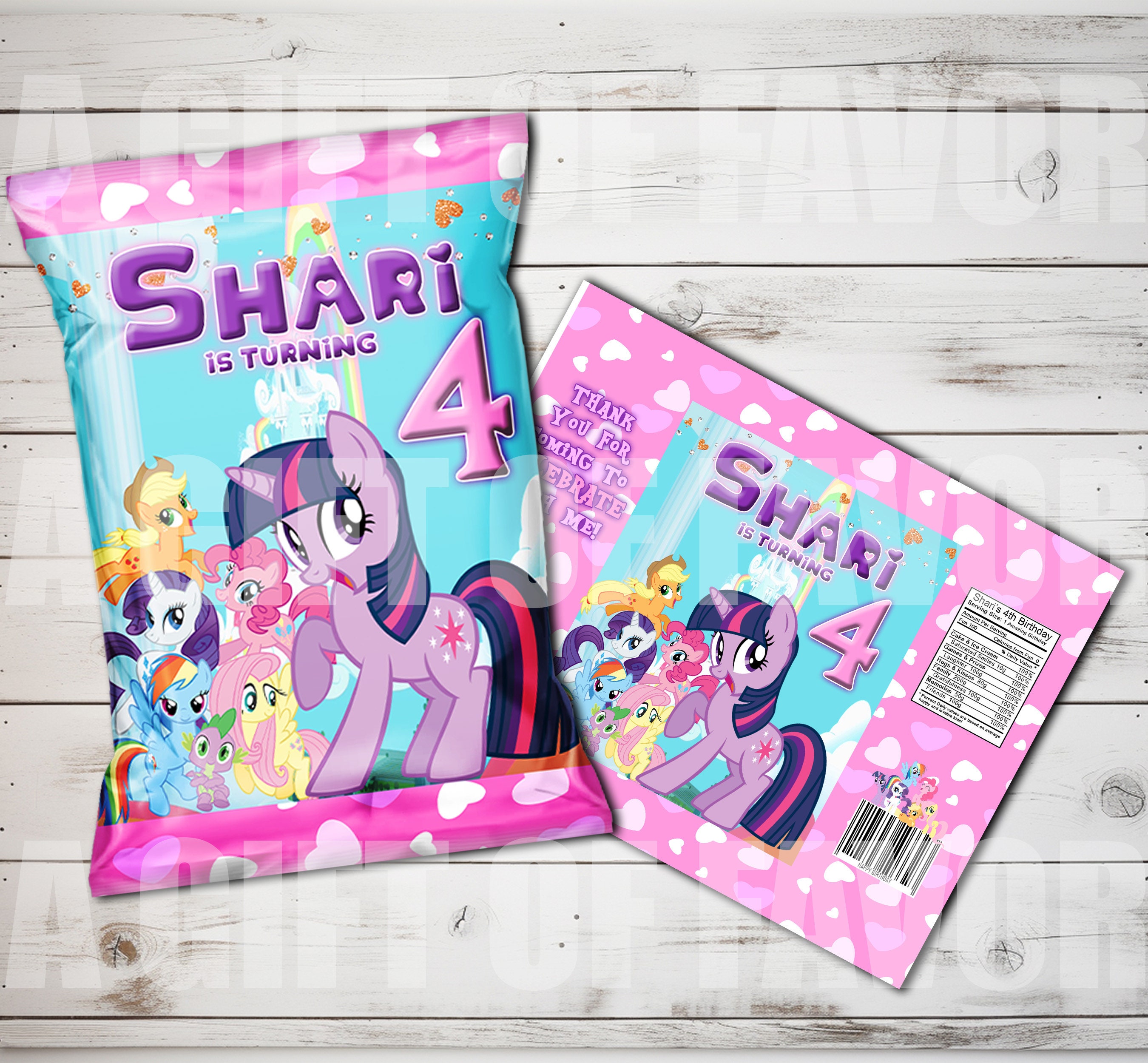 My Little Pony Inspired Chip Bag | MLP Birthday Party Labels | MLP ...