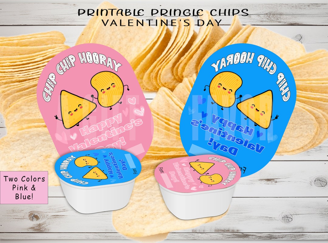 Instant Printable Valentine's Chip Label - Printable School Valentine ...