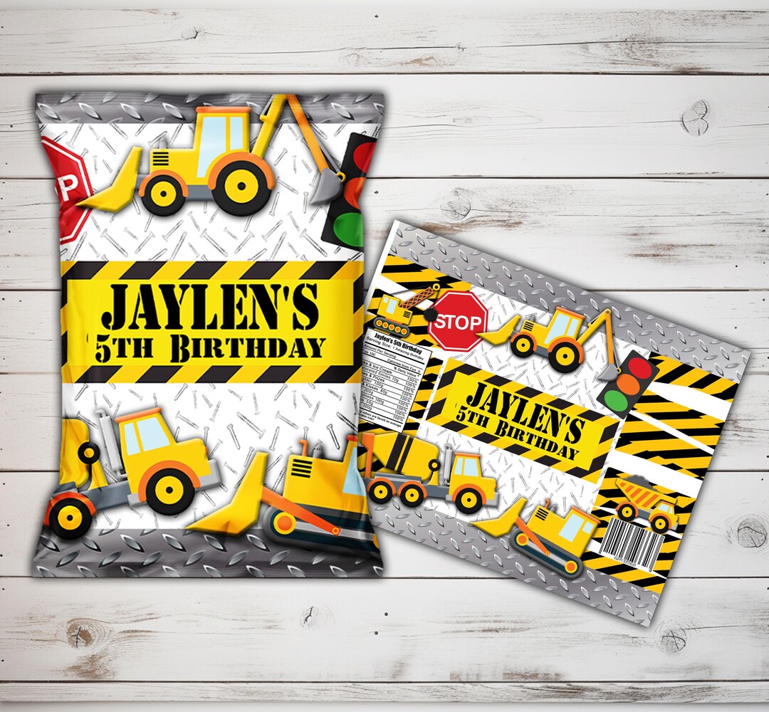 Construction Birthday Party Favor | Construction Birthday Labels | Road ...