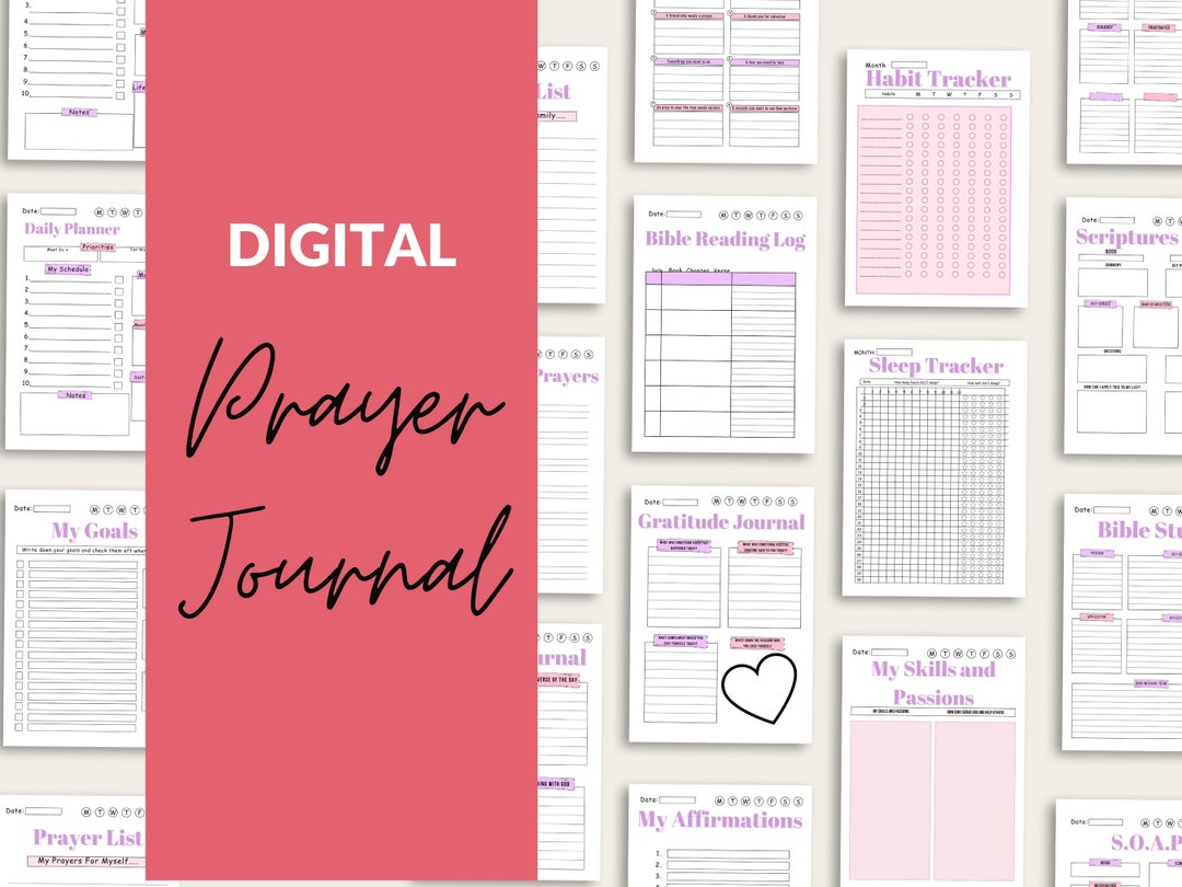 Prayer Journal Printable Bible Study Journal Digital Bible Study ...