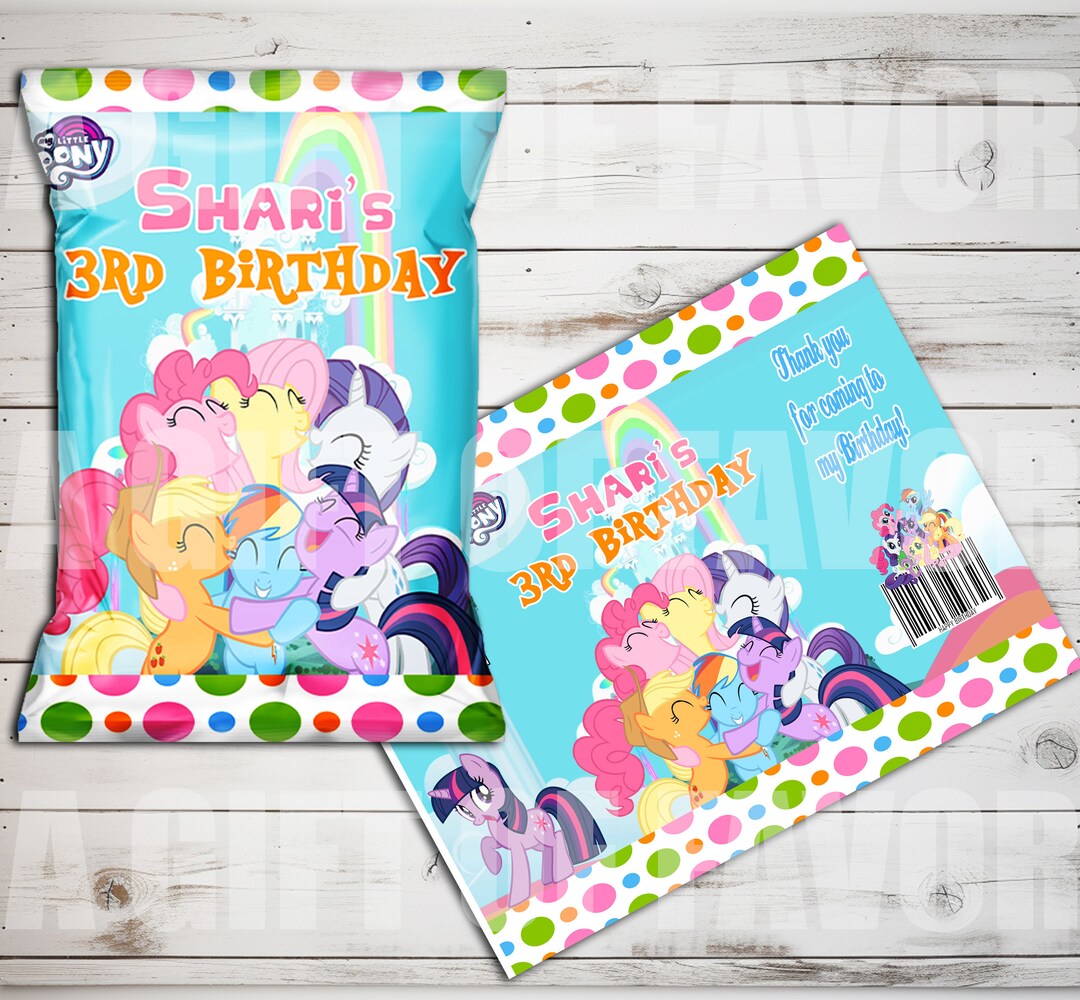 My Little Pony Inspired Chip Bag | MLP Birthday Party Labels | MLP ...