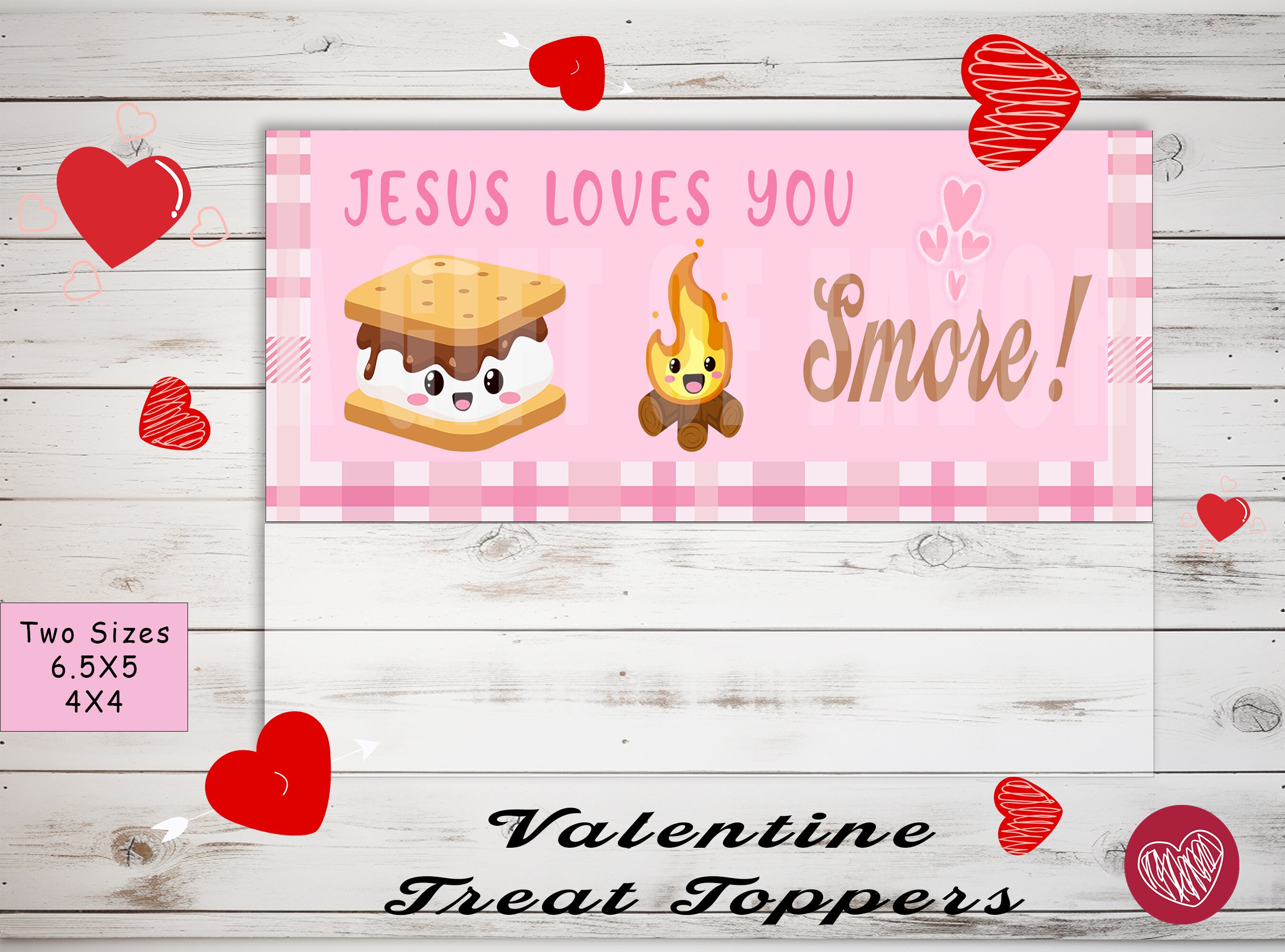 Smores Valentines Treat Toppers Jesus Loves You Smore Instant Download ...