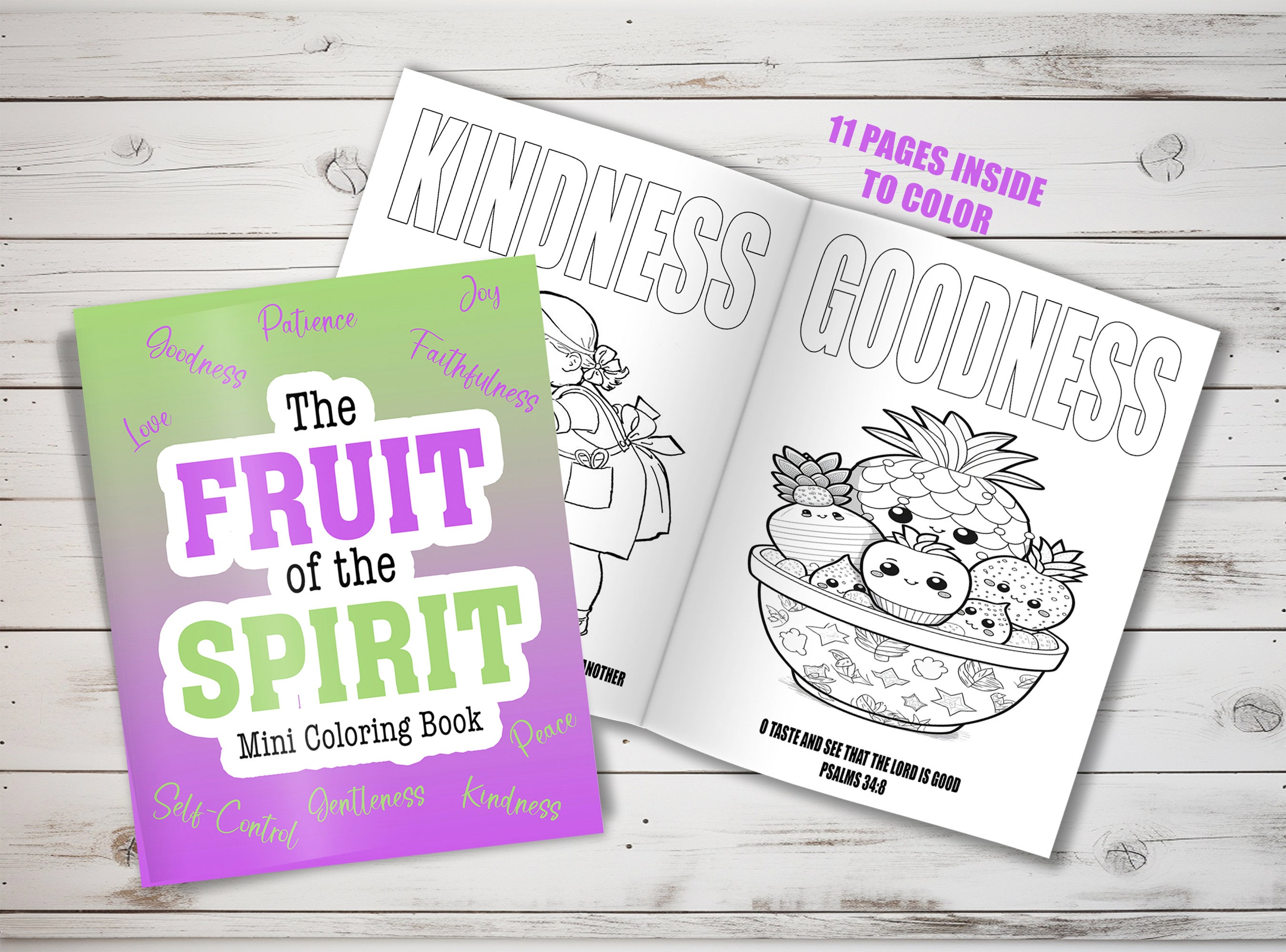 Fruit of the Spirit Coloring Book Sunday School Activities Bible Verse ...