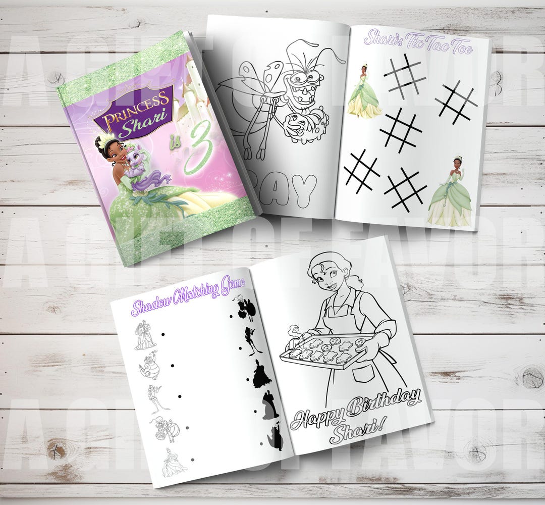 Custom Coloring Book Party | Princess Color | Custom Coloring Activity ...