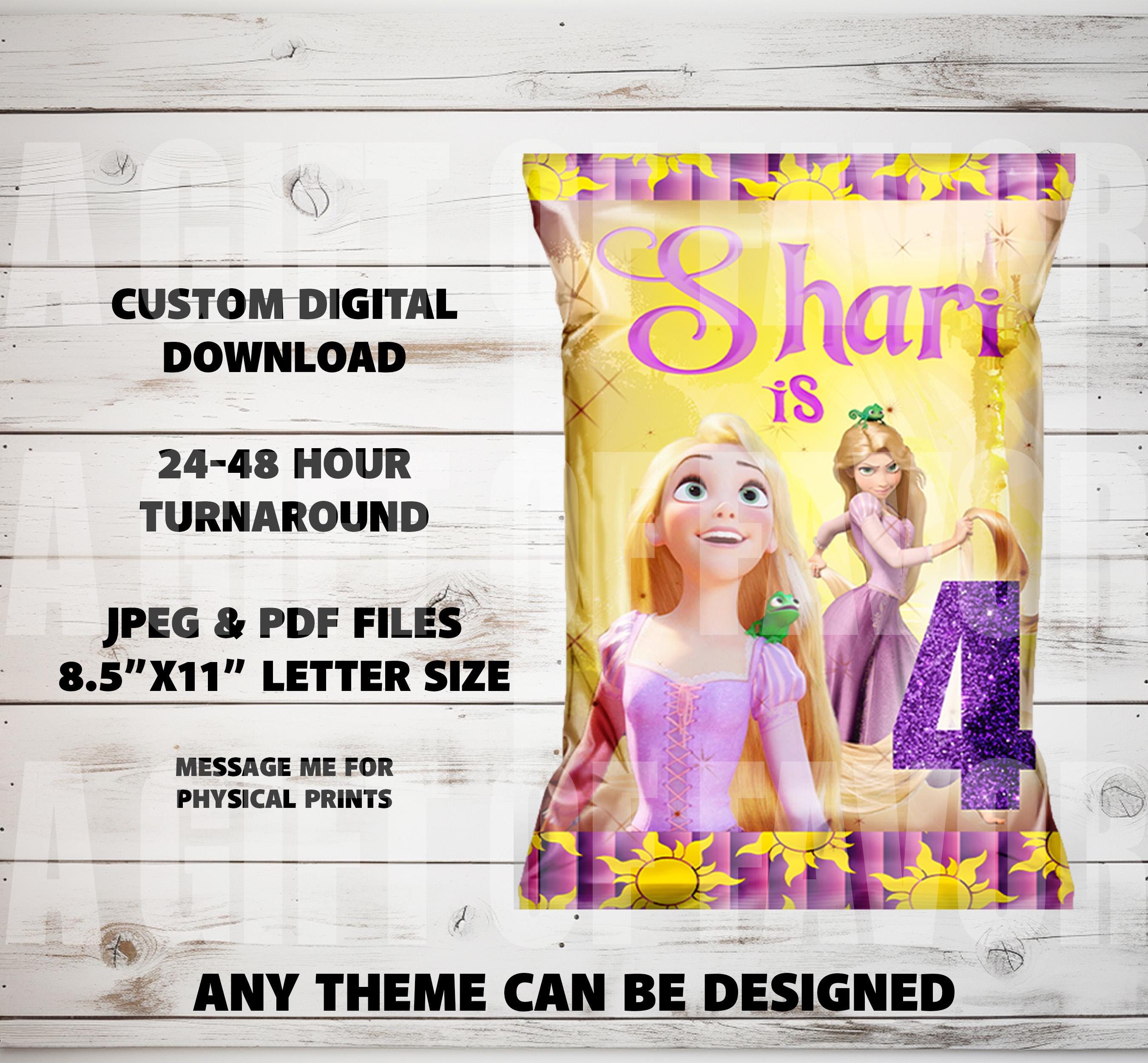 Custom Chip Bag Party Bag | Chip Bags | Custom Princess Birthday ...