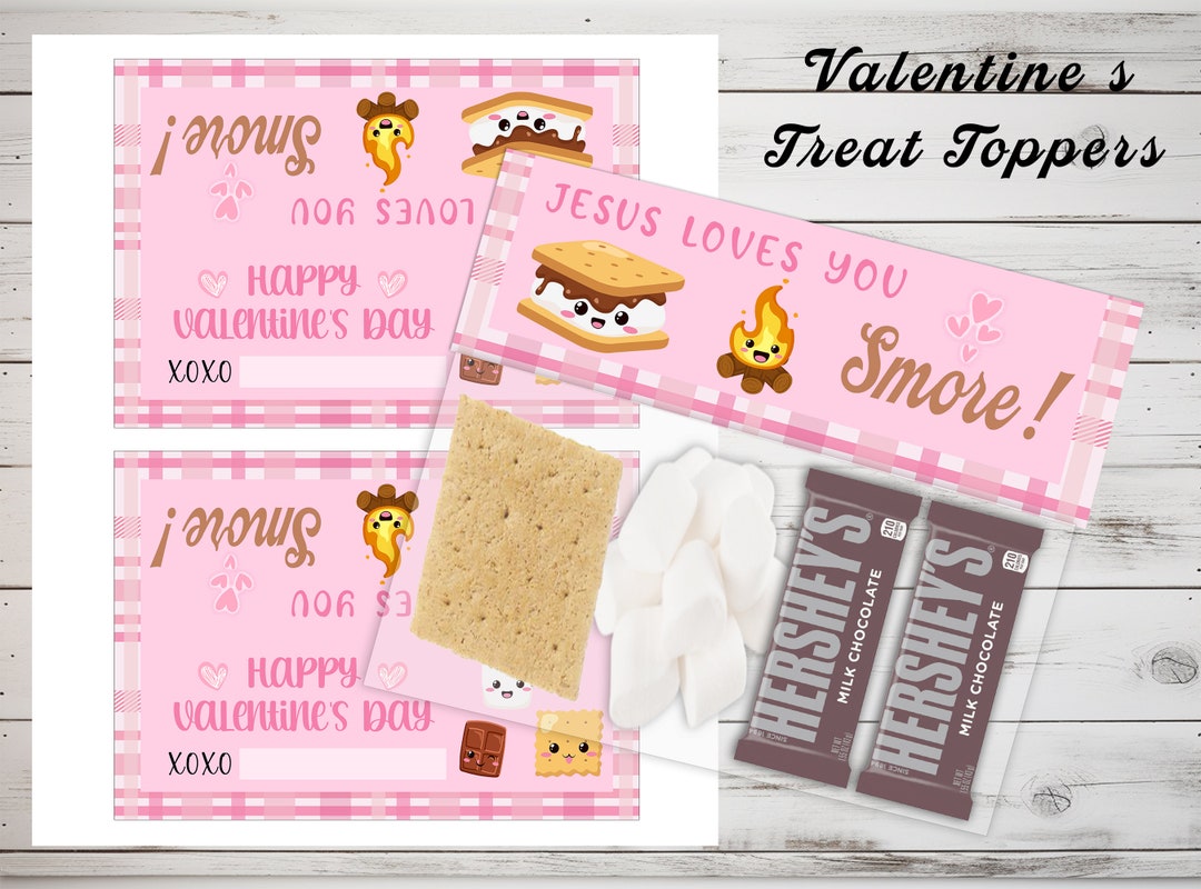 Smores Valentines Treat Toppers - Jesus Loves You Smore - Instant ...