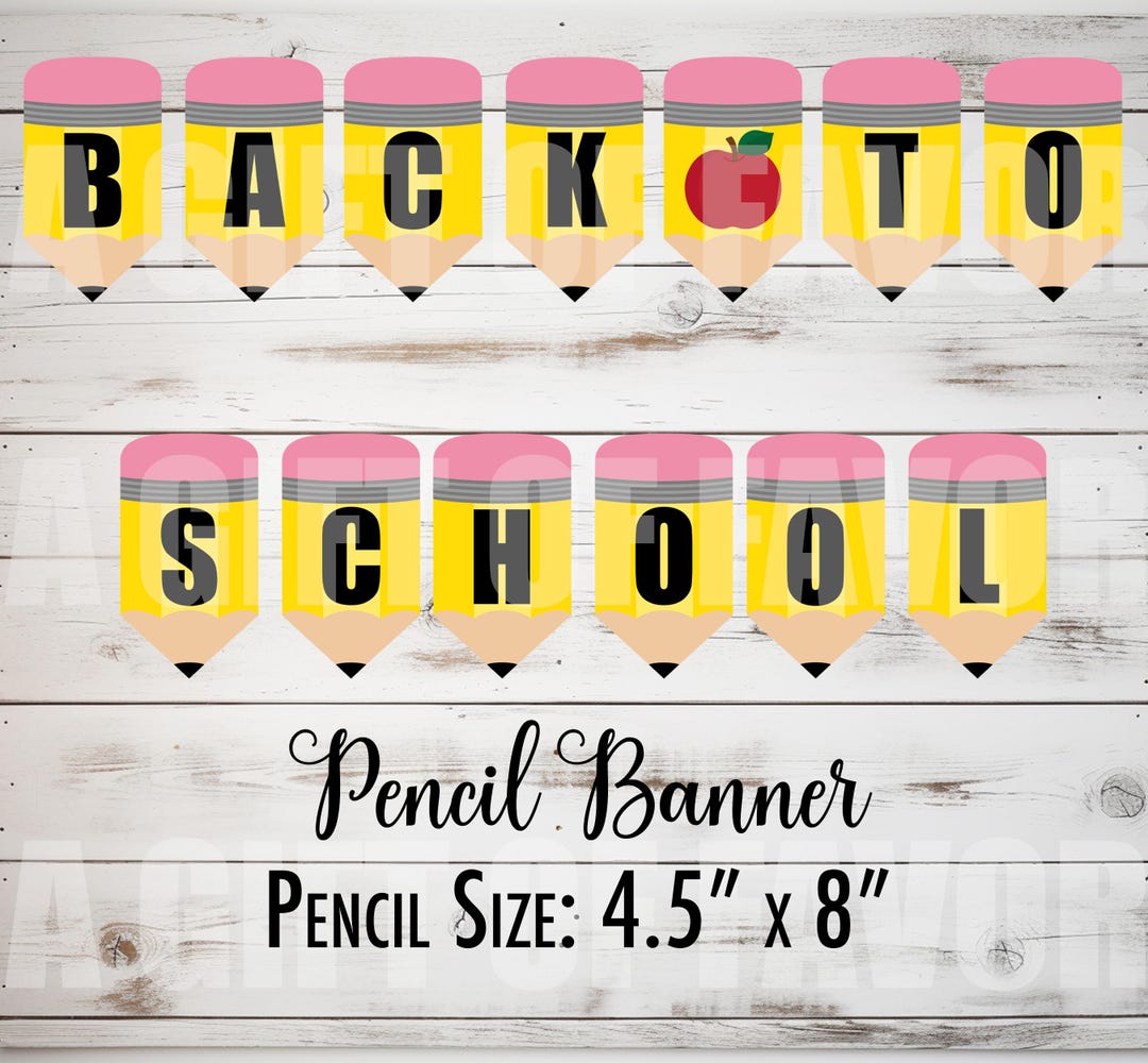 Back to School Pencil Banner | Printable Pencil Welcome Banner ...
