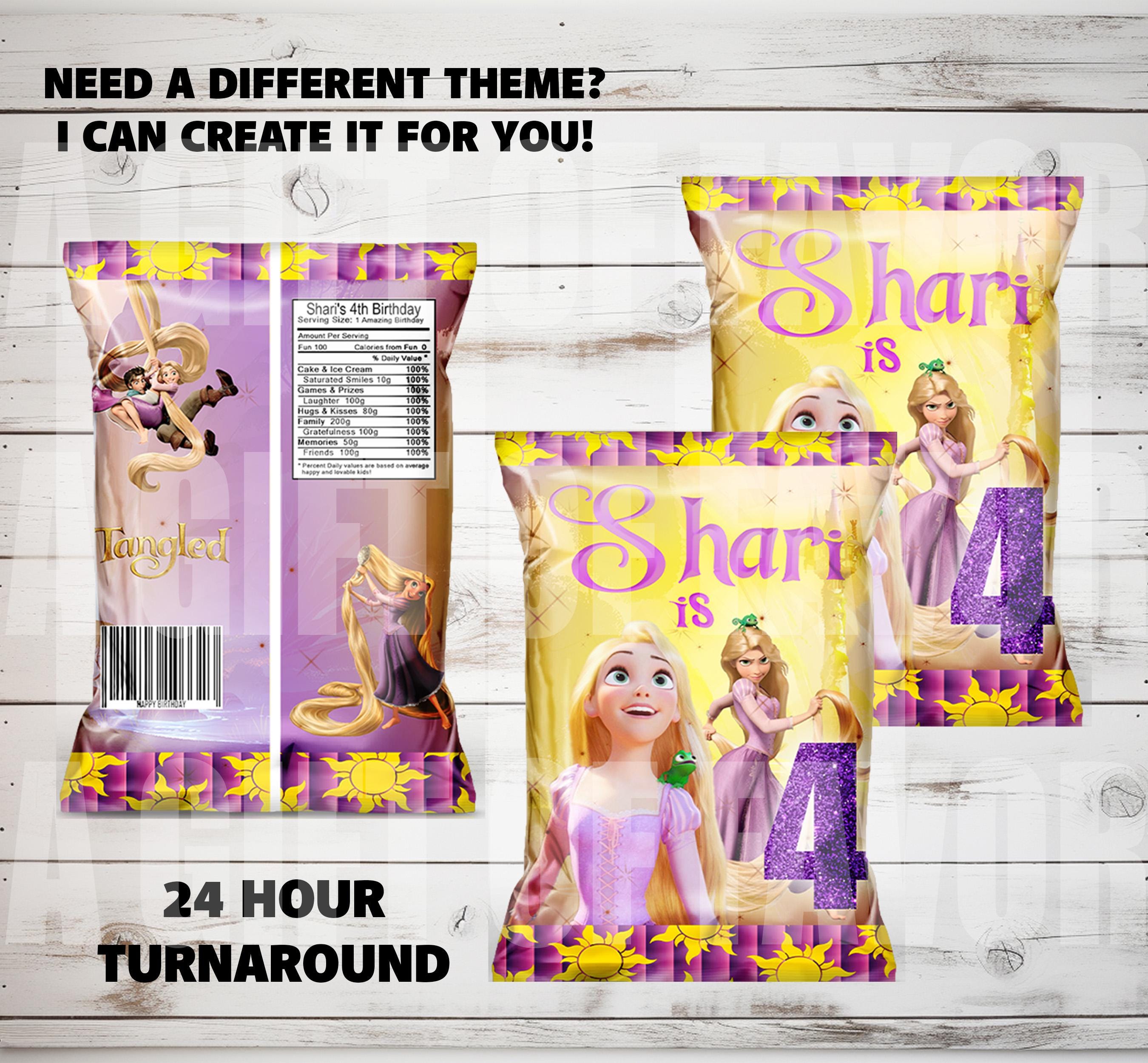 Custom Chip Bag Party Bag | Chip Bags | Custom Princess Birthday ...