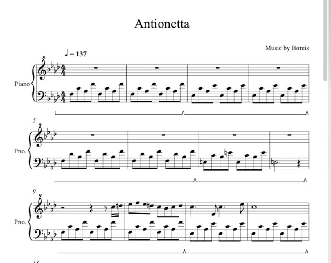 Antionetta Sheet Music - Etsy