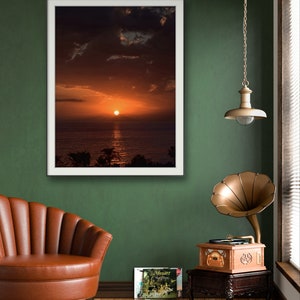 Ocean Beach Sunset Poster Print | Landscape Printable | Tropical Photo ...