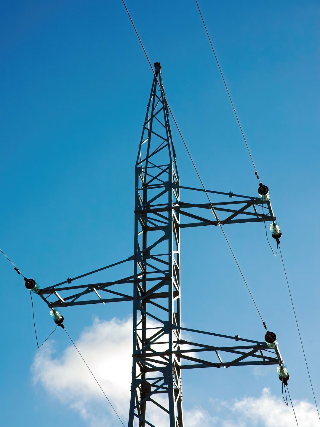 Blue Sky Transmission Tower Poster Print Utility Poster Industrial Wall ...