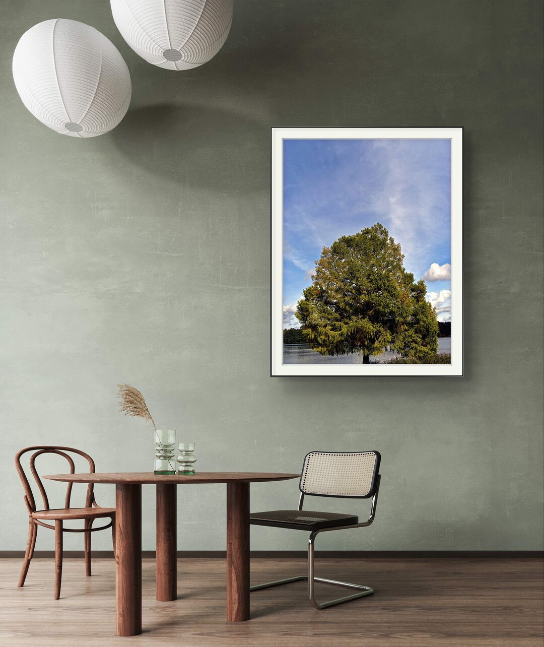 Green Summer Tree Poster Print Lake Landscape Green Summer Nature Wall ...