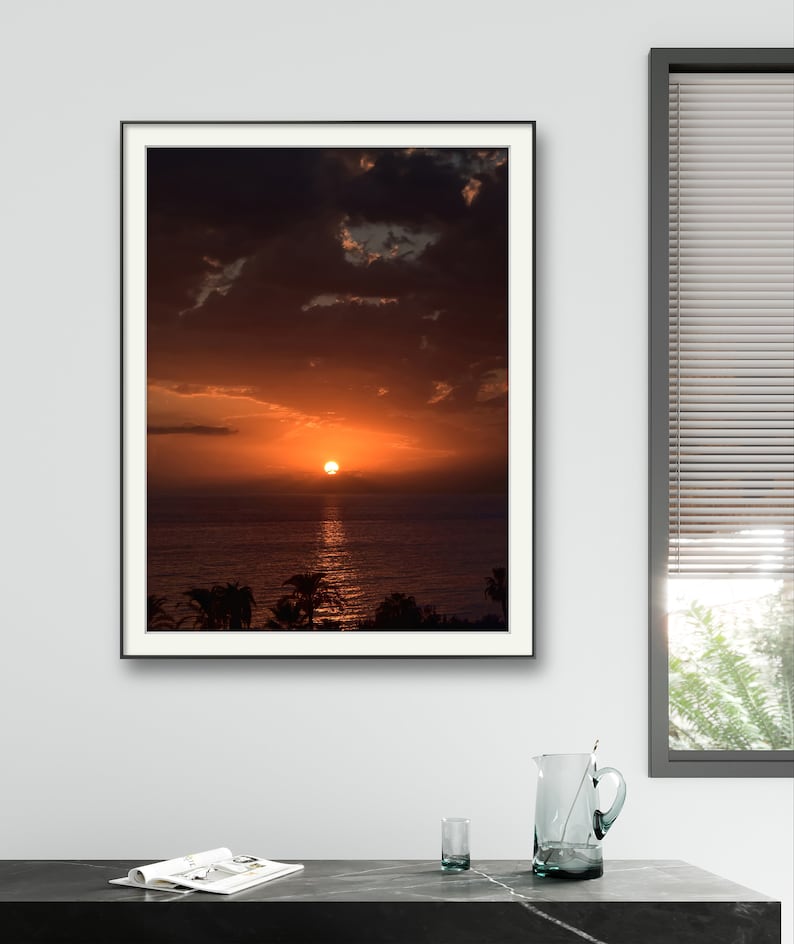 Ocean Beach Sunset Poster Print Landscape Printable Tropical Photo ...