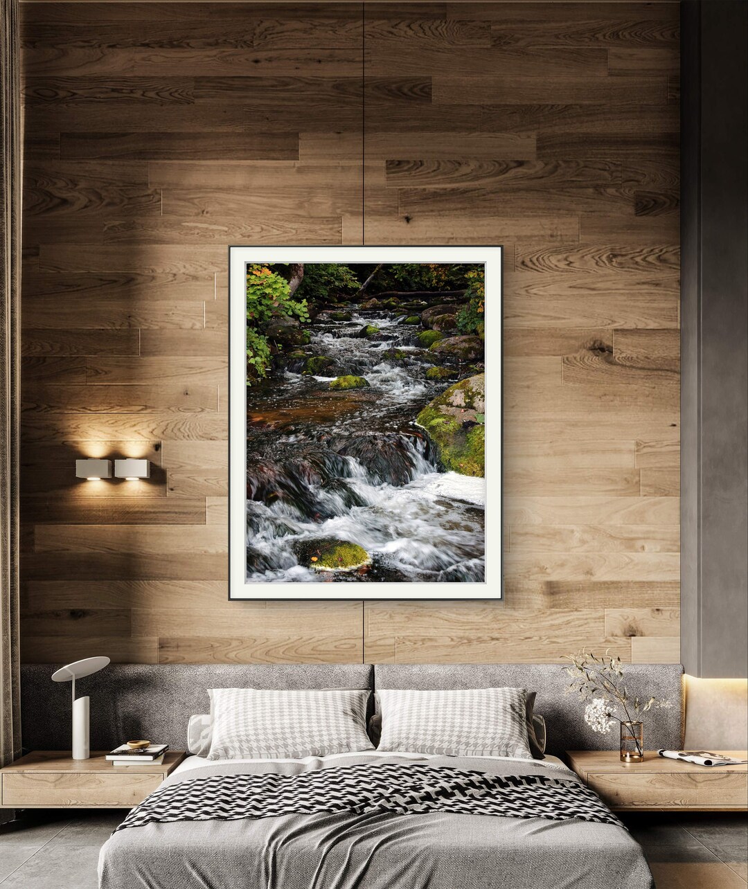 Forest River Waterfall Poster Print: Serene Nature Landscape - Etsy