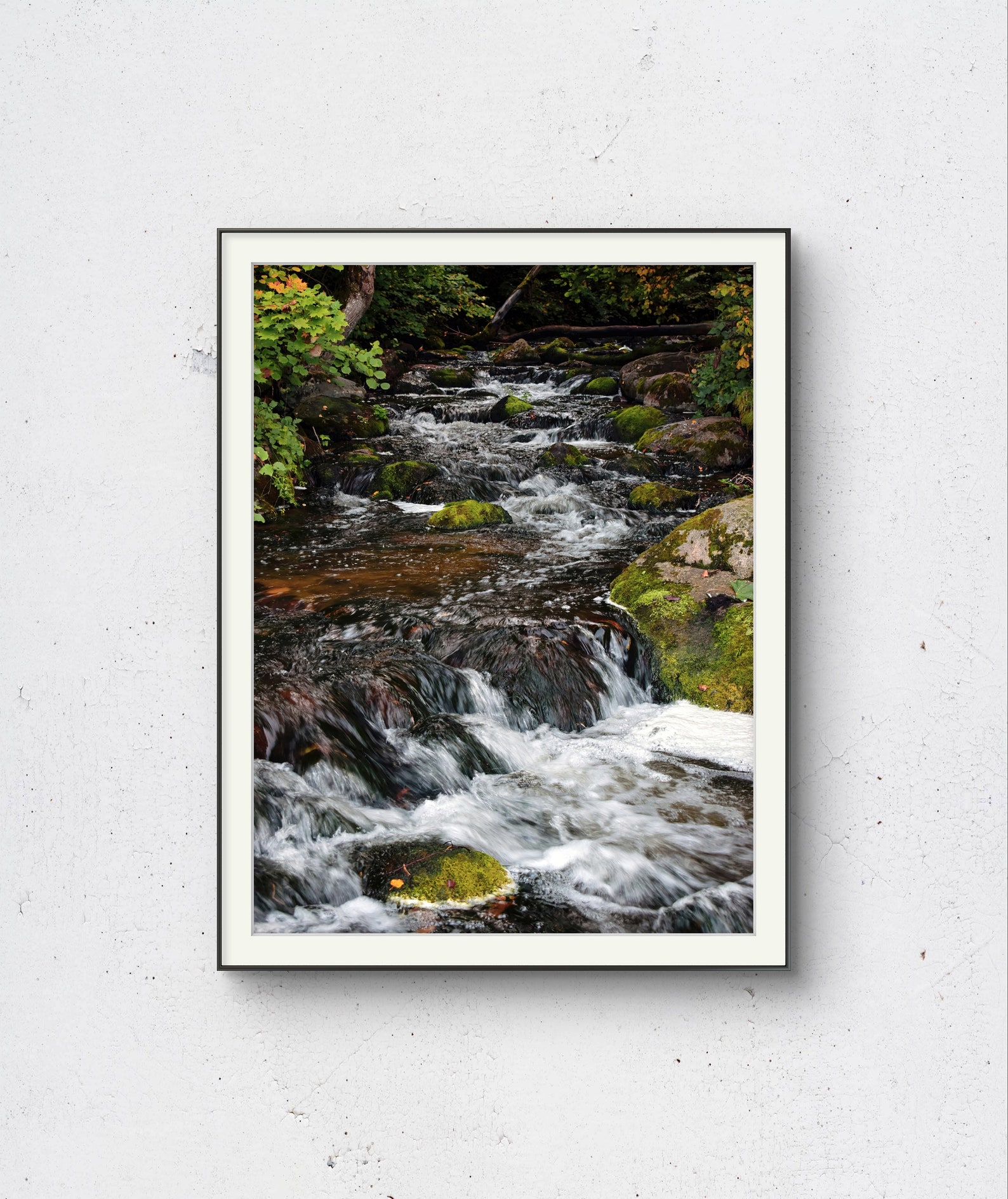 Forest River Waterfall Poster Print: Serene Nature Landscape - Etsy