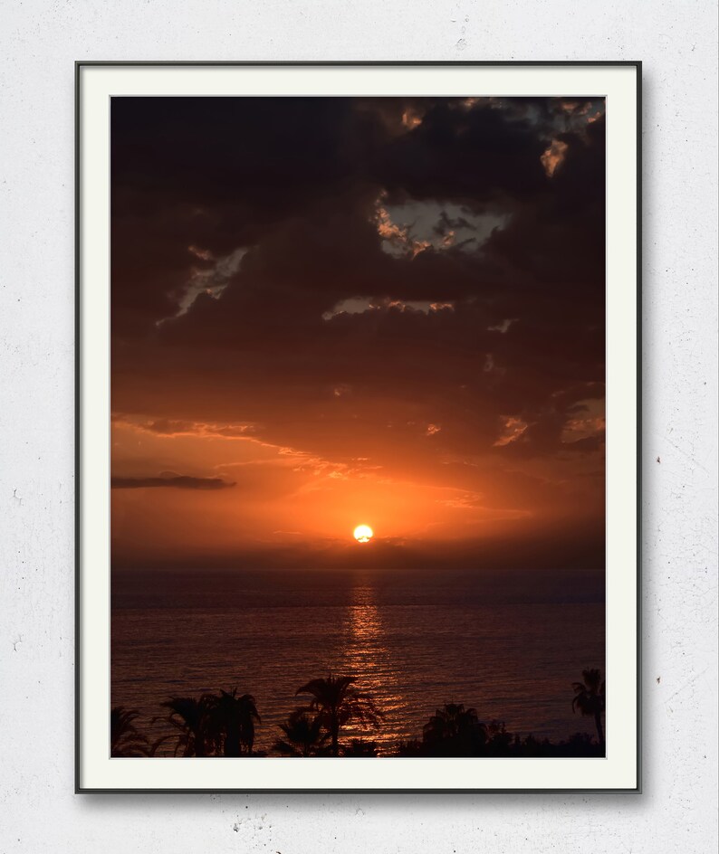 Ocean Beach Sunset Poster Print Landscape Printable Tropical Photo ...